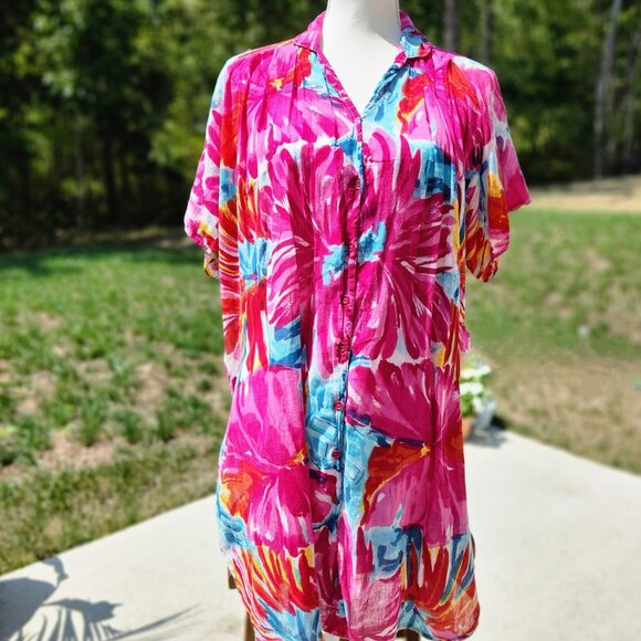 Vintage | Dresses | Authentic Vintage 8s Hawaiian Tunic Mumu Dress ...